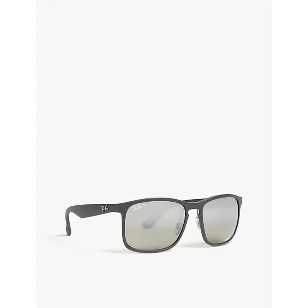 Ray-ban Chromance Square-frame Sunglasses - Black