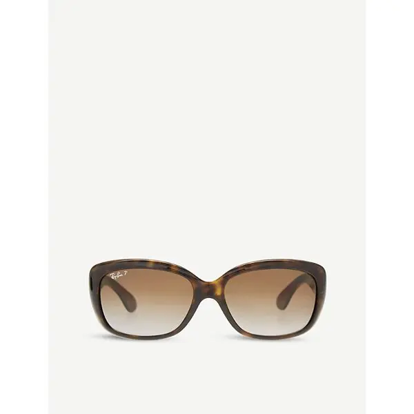 Ray-ban Jackie Ohh Rectangle-frame Polarised Sunglasses - Light Havana