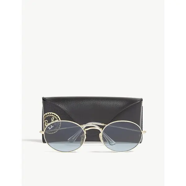 Ray-ban Oval-frame Sunglasses - Gold