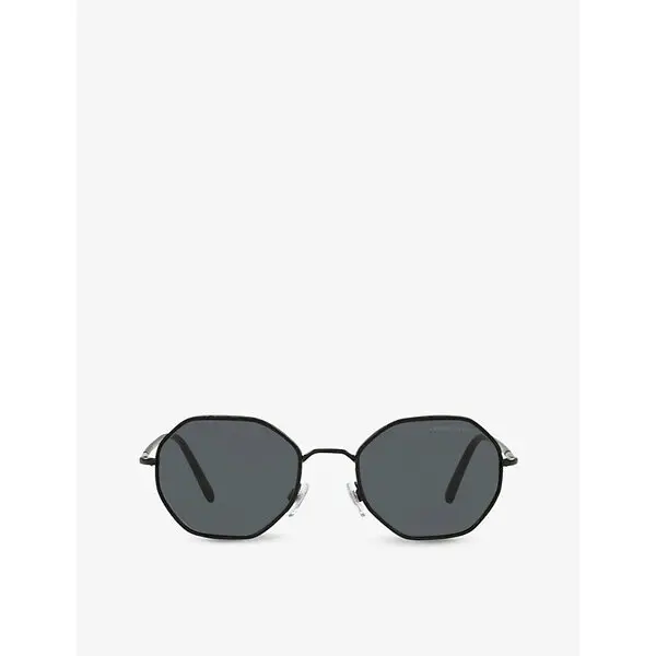 Giorgio Armani Ar6112j Octagon Sunglasses - Black