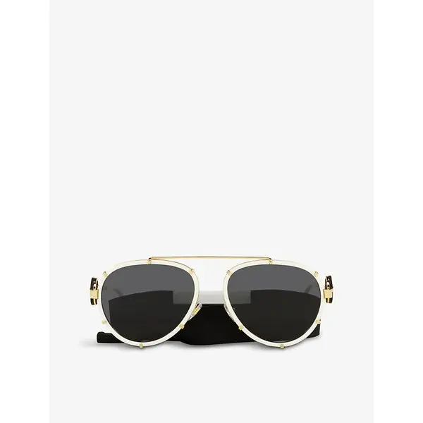 Versace Ve2232 Aviator Sunglasses - White