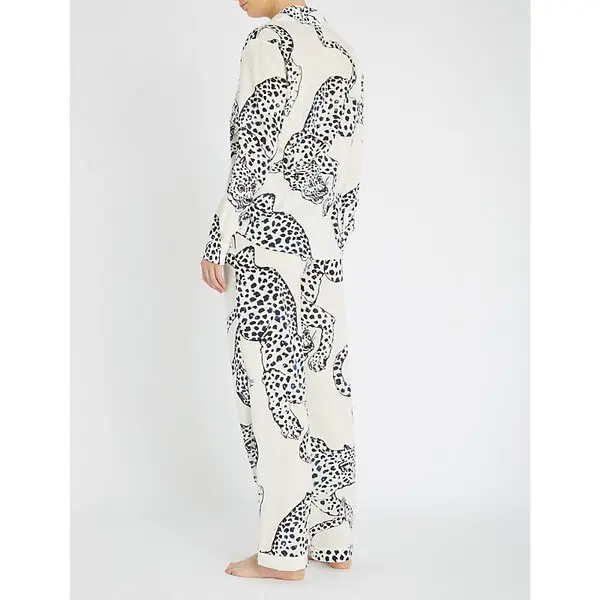 Desmond & Dempsey Printed Regular-fit Cotton-poplin Pyjama Set - Black Cream