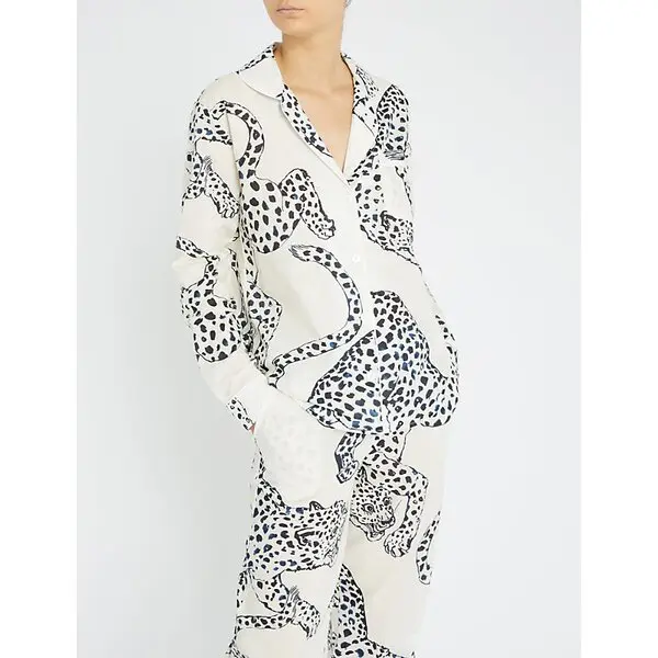 Desmond & Dempsey Printed Regular-fit Cotton-poplin Pyjama Set - Black Cream