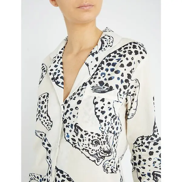 Desmond & Dempsey Printed Regular-fit Cotton-poplin Pyjama Set - Black Cream