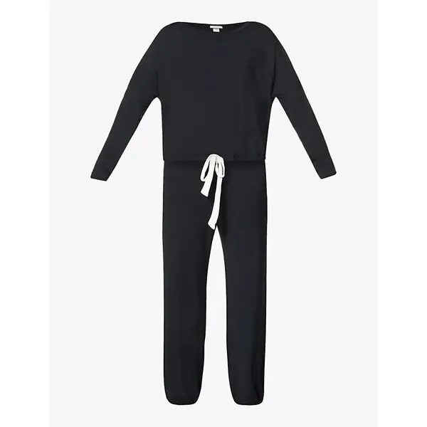 Eberjey Gisele Slouchy Stretch-jersey Pyjama Set - Black Ivory