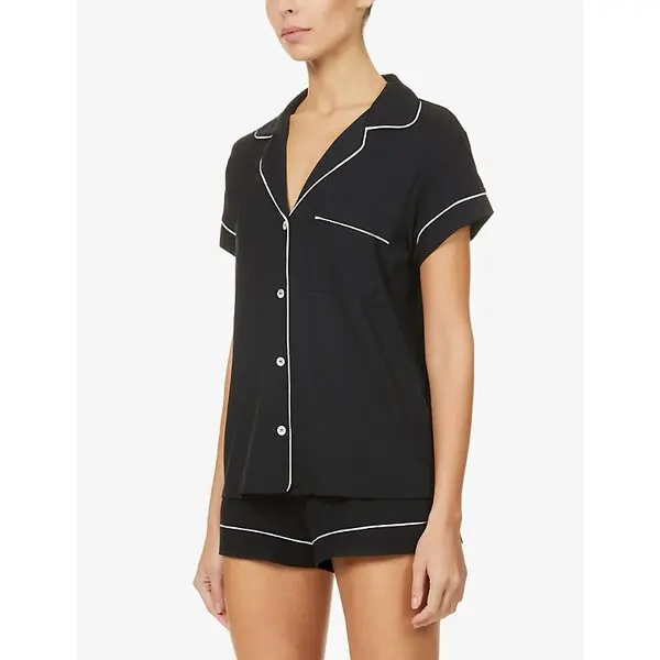 Eberjey Gisele Stretch-jersey Pyjama Set - Black/sorbet Pink