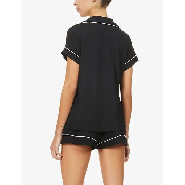 Eberjey Gisele Stretch-jersey Pyjama Set - Black/sorbet Pink