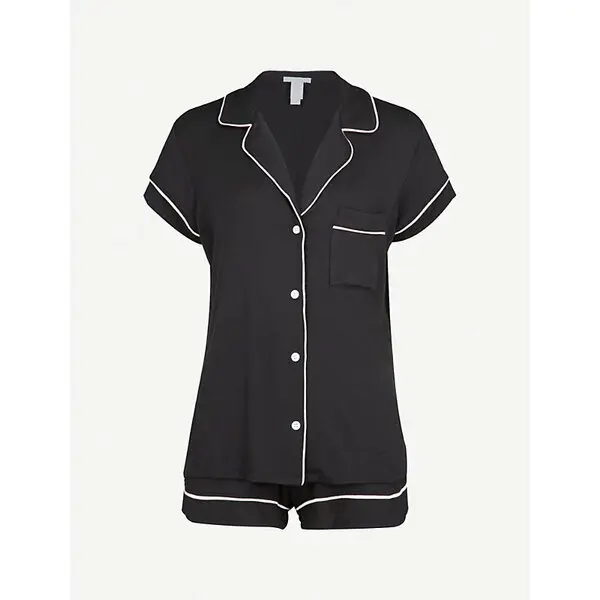 Eberjey Gisele Stretch-jersey Pyjama Set - Black/sorbet Pink