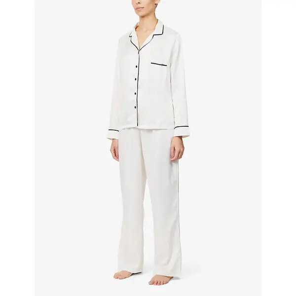 Bluebella Claudia Relaxed-fit Satin Pyjamas - Cream