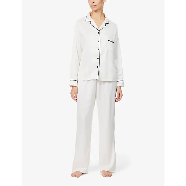 Bluebella Claudia Relaxed-fit Satin Pyjamas - Cream