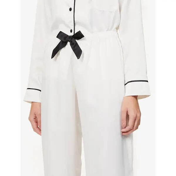 Bluebella Claudia Relaxed-fit Satin Pyjamas - Cream