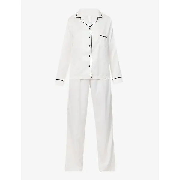 Bluebella Claudia Relaxed-fit Satin Pyjamas - Cream