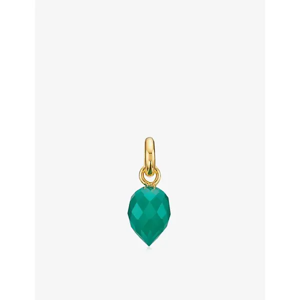 Monica Vinader 18ct Gold-plated Vermeil And Onyx Pendant Charm - Green Onyx