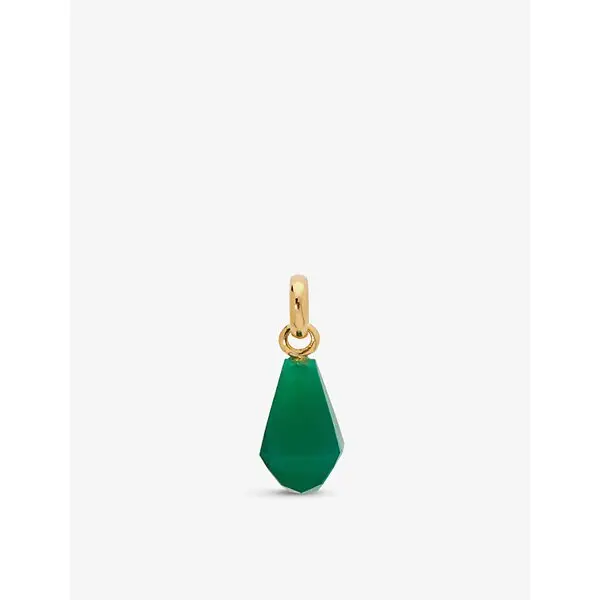 Monica Vinader Geometric Green Onyx Pendant - Gold