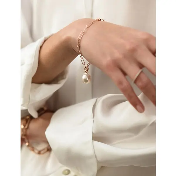 Monica Vinader Alta Textured Bracelet - Rose Gold