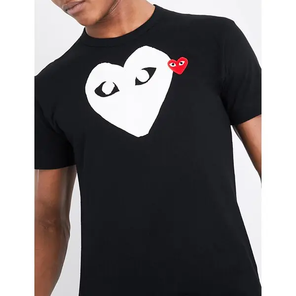 Play Comme Des Garcon Heart-logo Cotton-jersey T-shirt - Black
