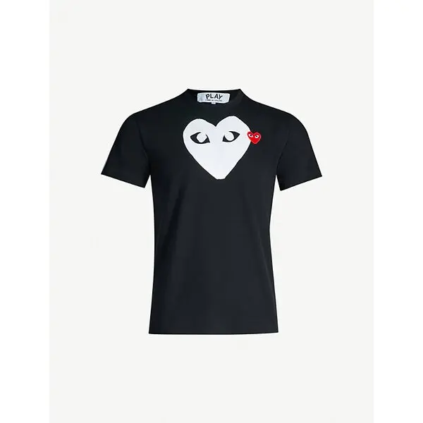 Play Comme Des Garcon Heart-logo Cotton-jersey T-shirt - Black