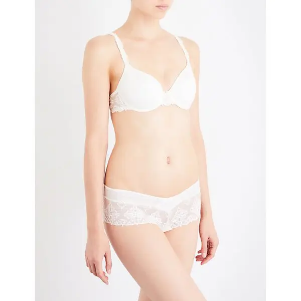 Chantelle Champs Elysées Embroidered Balconette Bra - Ivory