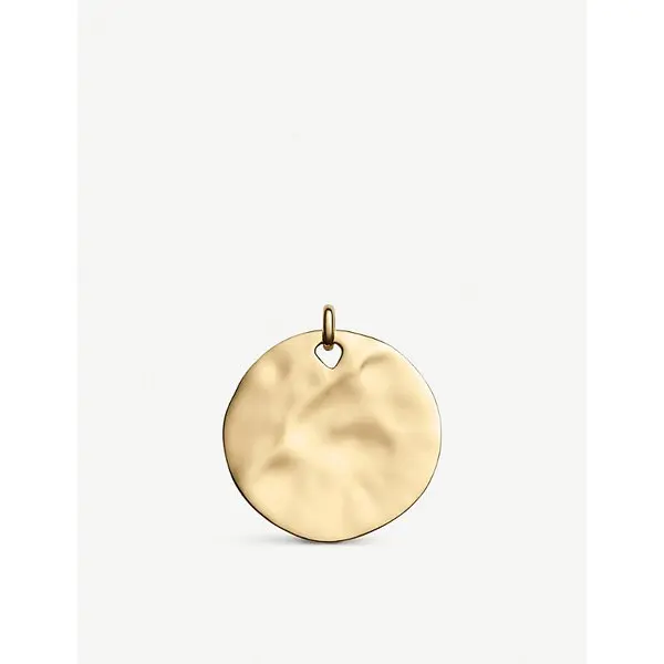 Monica Vinader Ziggy Hammered Pendant Charm - Gold