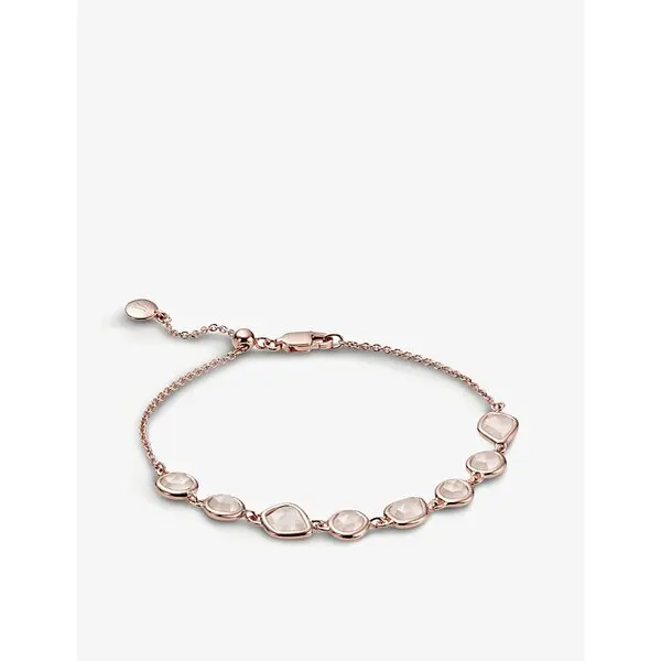 Monica Vinader Siren Mini Nugget Cluster Rose Quartz Bracelet - Rose Gold