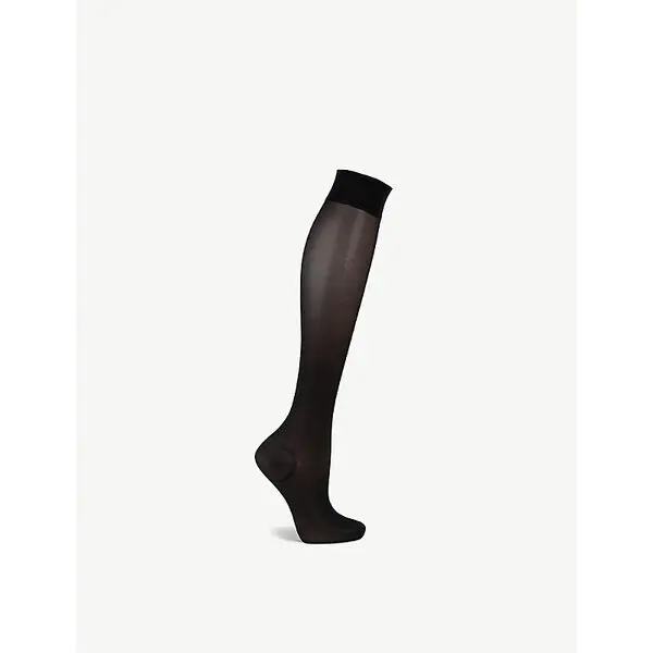 Wolford Pure Energy 30 Leg Vitalizer Knee-high Socks - Black