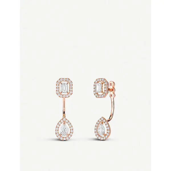 Messika My Twin Toi & Moi 18ct Gold Diamond Earrings - Pink