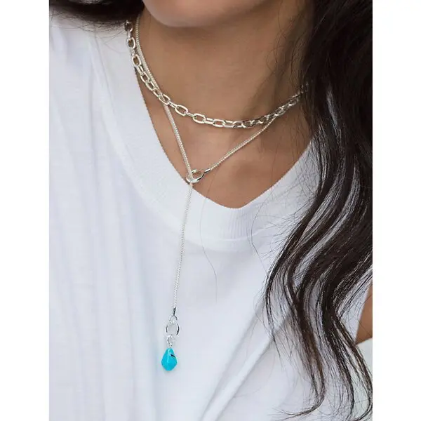 Monica Vinader Geometric Gemstone Turquoise Pendant