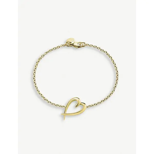 SHAUN LEANE Plated Heart Chain Bracelet - Gold