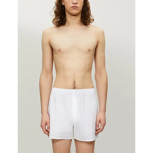 Sunspel Classic Cotton Boxer Shorts - White