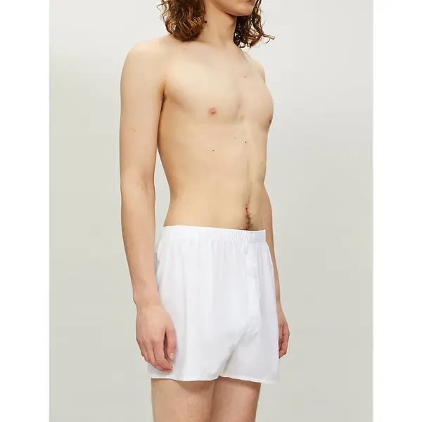 Sunspel Classic Cotton Boxer Shorts - White