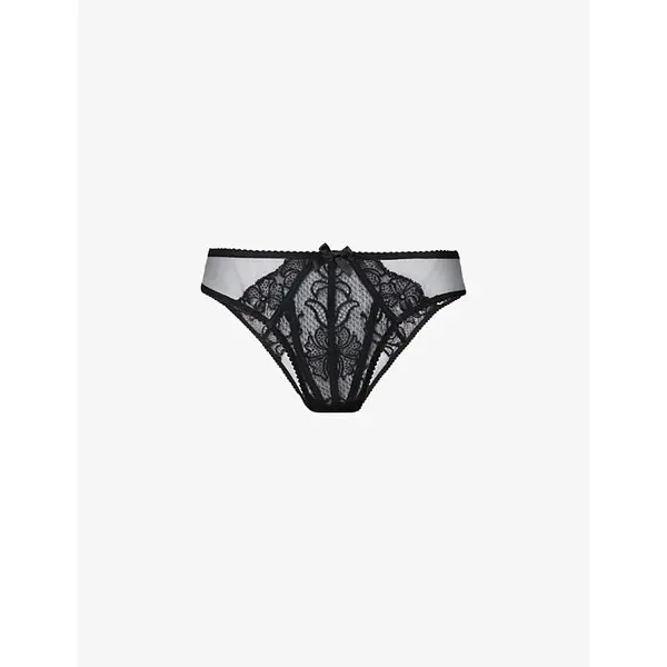 Agent Provocateur Rozlyn High-leg Mesh And Lace Briefs - Black