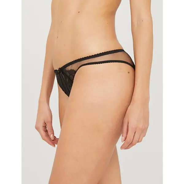 Agent Provocateur Rozlyn High-leg Mesh And Lace Briefs - Rozlyn Black