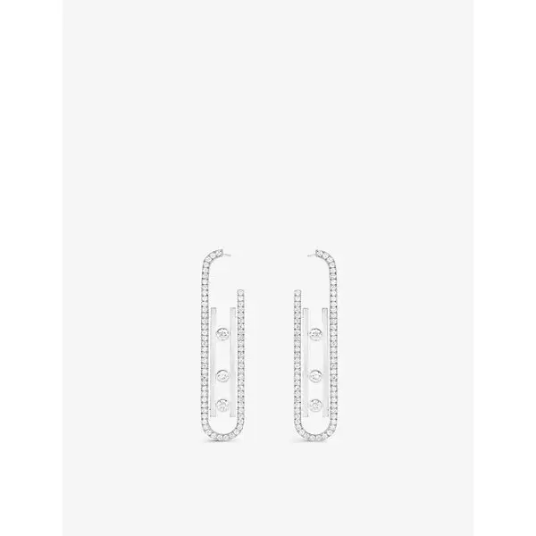 Messika Move 10th 18ct White-gold And Diamond Earrings - White Gold