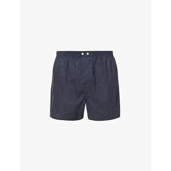 Derek Rose Plaza Polka Dot-pattern Classic-fit Boxer Briefs - Navy