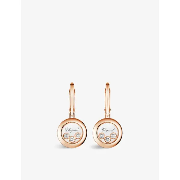 Chopard Happy Diamonds Drop Earrings - Rose Gold