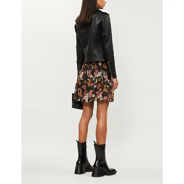 Whistles Agnes Zip-through Leather Biker Jacket