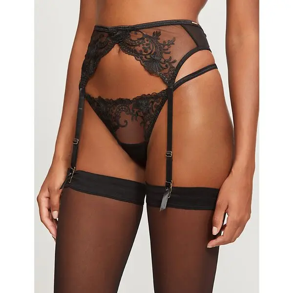 Bluebella Marseille Stretch-lace Briefs - Black