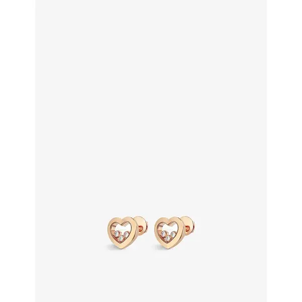Chopard Happy Diamonds 18ct Rose-gold And Diamond Earrings - Rose Gold