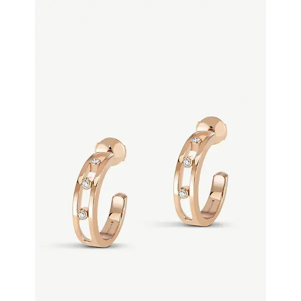 Messika Move Rose Gold And Diamond Hoop Earrings - Pink