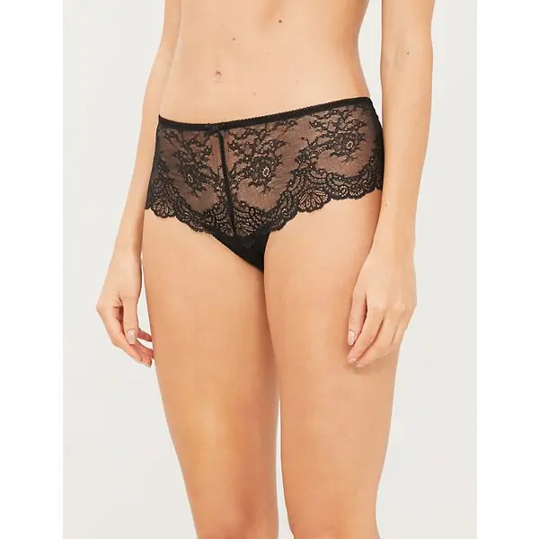 AUBADE Danse Des Sens Low-rise Floral-lace Briefs - Black