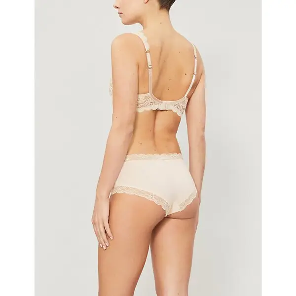 Hanro Moments Soft-cup Stretch-lace Bra - Beige