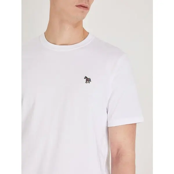 Paul Smith Zebra-embroidered Cotton-jersey T-shirt - White