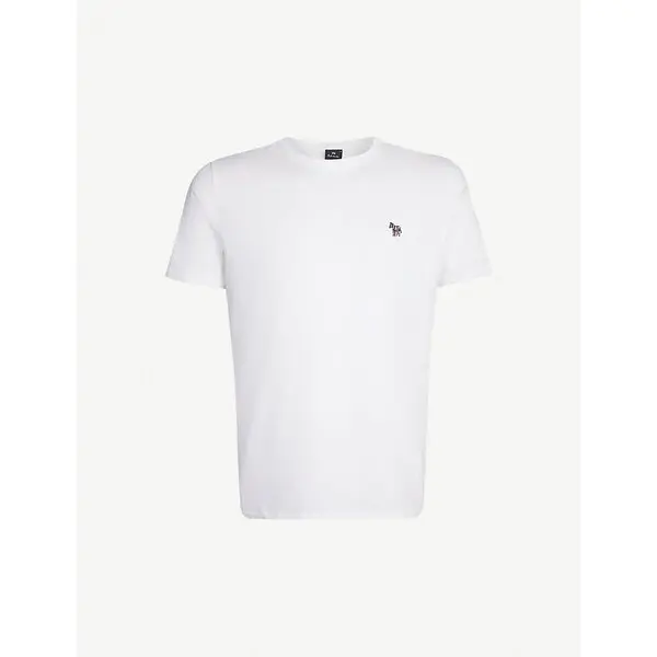 Paul Smith Zebra-embroidered Cotton-jersey T-shirt - White
