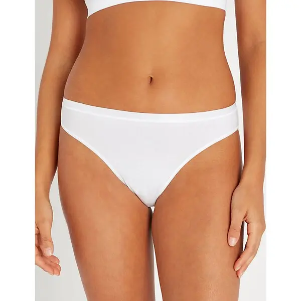 Hanro Seamless Midi Stretch-cotton Briefs - 0101 White