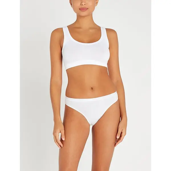 Hanro Seamless Midi Stretch-cotton Briefs - 0101 White