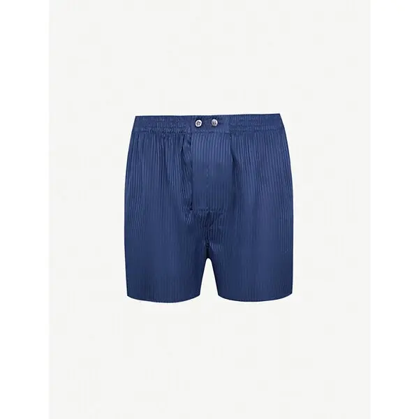 Derek Rose Woburn Classic-fit Silk Boxers - Navy