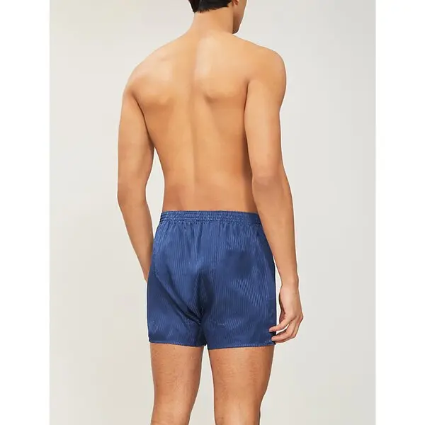 Derek Rose Woburn Classic-fit Silk Boxers - Navy