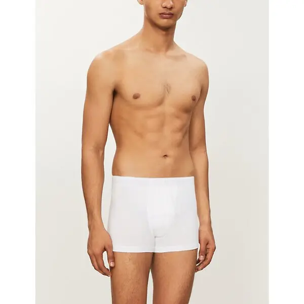 Hanro Basic Slim-fit Cotton-blend Trunks - White