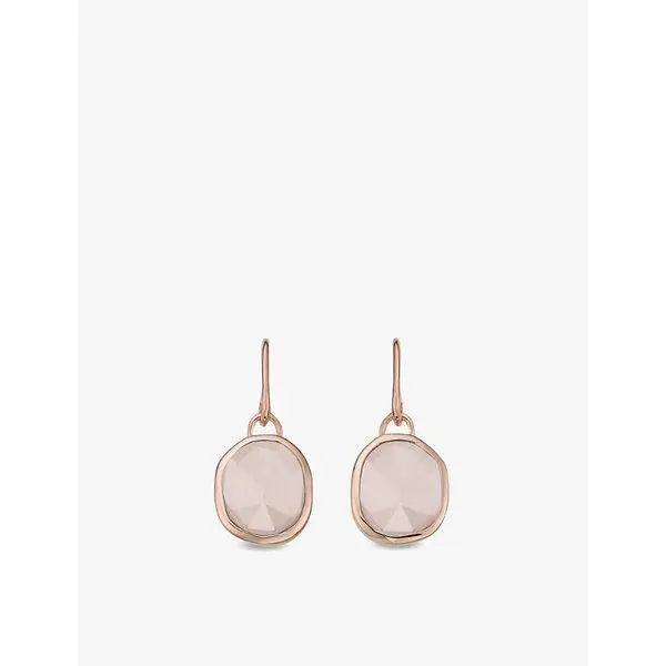 Monica Vinader Siren Wire Rose Quartz Drop Earrings - Rose Gold