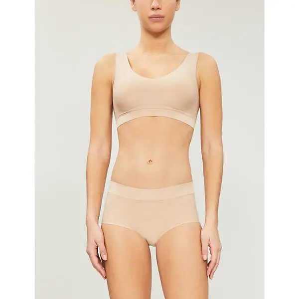 Chantelle Soft Stretch Seamless One-size High-waisted Thong - Nude